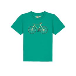 watabout.kids T-Shirt 'Yellow Bike' Jungen Gr&ouml;&szlig;e 98/104 gelb / grasgr&uuml;n / schwarz