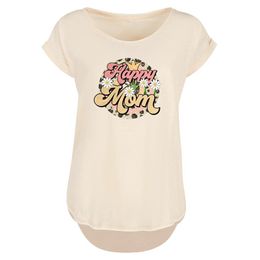 F4NT4STIC T-Shirt 'Mothers Day Floral Design Happy Mom Motherhood Appreciation' Damen Gr&ouml;&szlig;e XXL sand / gelb / koralle