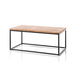 Mid.you Couchtisch, Schwarz, Eiche, Holz, Metall, Asteiche, massiv, rechteckig, eckig, 45x60x110 cm, Wohnzimmer, Wohnzimmertische, Couchtische