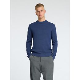Selected Herren Selected Rundhalspullover &raquo;SLHDANE LS KNIT STRUCTURE CREW NECK NOOS&laquo; Baumwolle, regular fit blau M