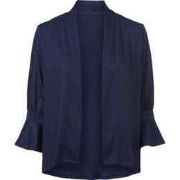 CR&Eacute;ATION L Damen Shirtjacke mit Volants an den &Auml;rmeln marine Gr&ouml;&szlig;e 38