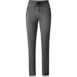 CR&Eacute;ATION L Damen Jogg Pants mit Glanzgarnen schwarz-silberfarben-gemustert Gr&ouml;&szlig;e 40