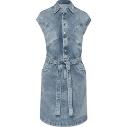 Heine Damen Jeanskleid mit Druckknopf-Leiste blue-bleached Gr&ouml;&szlig;e 36