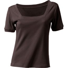 Heine Damen Shirt aus Rippenware schokobraun Gr&ouml;&szlig;e 50