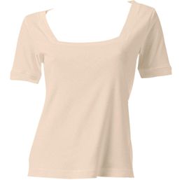 Heine Damen Shirt aus Rippenware beige Gr&ouml;&szlig;e 34