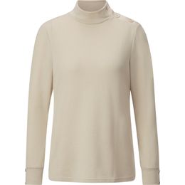 CR&Eacute;ATION L Damen Stehkragenshirt mit &Auml;rmel-Manschetten sand Gr&ouml;&szlig;e 40