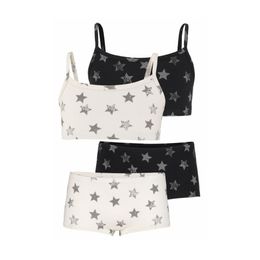 Arizona Set: Bustiers & Pantys (4-teilig) M&auml;dchen Gr&ouml;&szlig;e 134/140 creme / schwarz