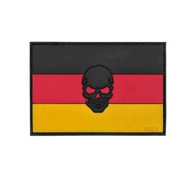 Rubber Patch Deutschland Flagge mit Skull