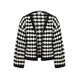 More & More More & More gestreifte Strickjacke, weite &Auml;rmel in black/offwhite | Gr.: 40