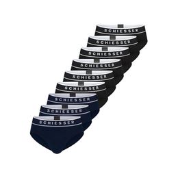 Schiesser Rio Slip / Unterhose 95/5 Cotton in Schwarz / blau | Gr.: L