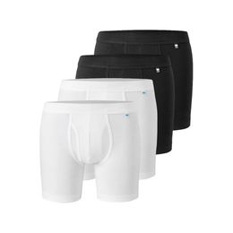 Schiesser Long Short / Pant Long Life Cotton in Schwarz / wei&szlig; | Gr.: L