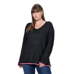 Ulla Popken Pullover in schwarz | Gr.: 54-56