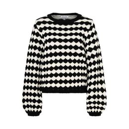 More & More More & More gestreifter Pullover, volumin&ouml;se &Auml;rmel in black/offwhite | Gr.: 46