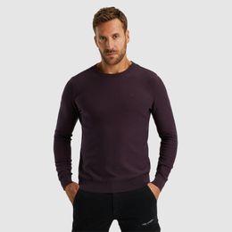 PME-Legend Strickpullover PME LEGEND, Damen, Gr. 3XL, lila (plum perfect), Strick, Obermaterial: 100% Baumwolle, unifarben, regular fit taillenbedeckt, Rundhals, Rippb&uuml;ndchen, Pullover Strickpullover, mit Logostickerei