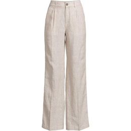 LANDS' END Leinenhose High Waist mit weitem Bein, Damen,  Beige, Leinen, by Lands' End