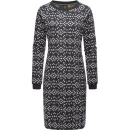 Ragwear Kleid 'Dassa Aztec' Damen Gr&ouml;&szlig;e 52 dunkelgrau / wei&szlig; Winterkleid