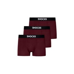 SNOCKS Boxershorts Herren Gr&ouml;&szlig;e XXXL burgunder / schwarz / wei&szlig;