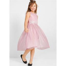 bonprix Midikleid mit Spitzenbesatz, lila