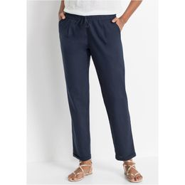 bonprix Leinenhose, blau, Leinen
