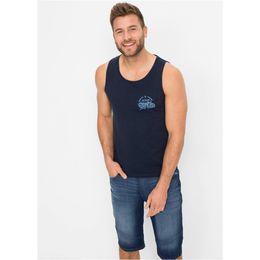 bonprix Tanktop (3er Pack), blau, 100% Baumwolle