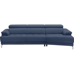 Ecksofa Egoitaliano "Soul, extravagantes Designsofa, Megasofa, super bequem, tolle Details", blau (tide), B:246cm H:99cm T:140cm, Leder &raquo;BULL&laquo; (echtes Rindsleder). Geschliffenes, pigmentiertes und behandeltes Rindsleder mit einer Dicke von 1, 3-1, 5 mm. Dieses Leder zeigt eine ziemlich weiche Hand mit einem halb undurchsichtigen Aussehen. Es handelt sich um ein gesch&uuml;tztes Leder. Eine leichte Deck
