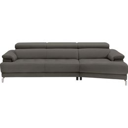 Ecksofa Egoitaliano "Soul, extravagantes Designsofa, Megasofa, super bequem, tolle Details", grau (graphit), B:246cm H:99cm T:140cm, Leder &raquo;BULL&laquo; (echtes Rindsleder). Geschliffenes, pigmentiertes und behandeltes Rindsleder mit einer Dicke von 1, 3-1, 5 mm. Dieses Leder zeigt eine ziemlich weiche Hand mit einem halb undurchsichtigen Aussehen. Es handelt sich um ein gesch&uuml;tztes Leder. Eine leichte D