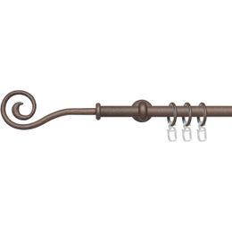 Gardinenstange Liedeco "Esp Spirale" Gr. 3, braun (rost), L:200cm &Oslash;:16mm, Metall, Gardinenstangen, 1-l&auml;ufig im Fixma&szlig; &Oslash; 16 mm
