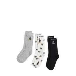 K by KARL LAGERFELD Karl Lagerfeld Socken 'Disney X Print' Damen Gr&ouml;&szlig;e 36/41 grau / schwarz / wei&szlig;