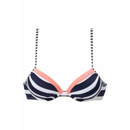 Kangaroos Push-up Top Damen Gr&ouml;&szlig;e 65 navy / apricot / wei&szlig;