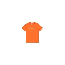 Alpha Industries T-Shirt 'Alpha Label' Jungen Gr&ouml;&szlig;e 152 gelb / orange / wei&szlig;