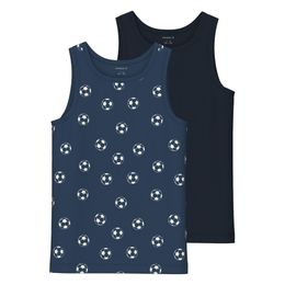 name it Unterhemd Jungen Gr&ouml;&szlig;e 158/164 navy / dunkelblau / wei&szlig;