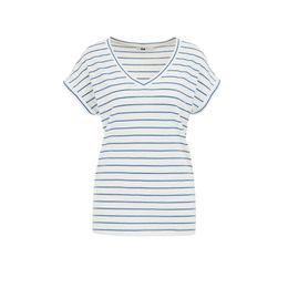 WE Fashion T-Shirt Damen Gr&ouml;&szlig;e L blau / wei&szlig;