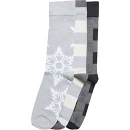 Urban Classics Socks 'Christmas Snowflakes' male Grey size 47-50