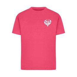 Miss Tee T-Shirt 'Spicy Heart' Damen Gr&ouml;&szlig;e XXXL pink / rot / wei&szlig;