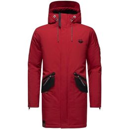 STONE HARBOUR Parka 'Ragaan' Herren Gr&ouml;&szlig;e L rot / schwarz