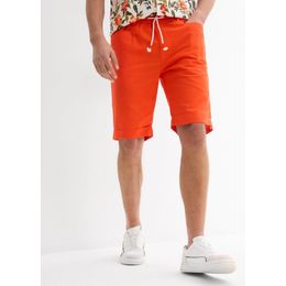 bonprix Regular Fit Schlupf-Bermuda aus luftigem Leinen-Mix, orange, Leinen