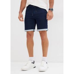 bonprix Sweatjeans-Shorts Regular Fit, blau, mit Baumwolle