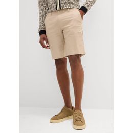 bonprix Regular Fit Chino-Bermuda aus luftigem Leinen-Mix, beige, Leinen