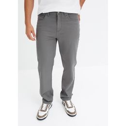 bonprix Classic Fit Stretch-Hose Straight, grau, mit Baumwolle
