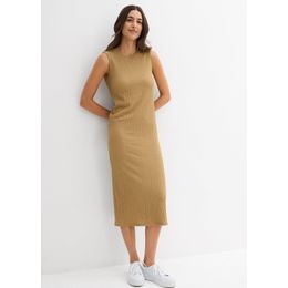 bonprix Jerseykleid aus Borkencrepe, braun