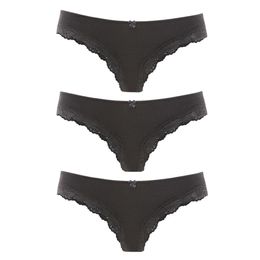 Lascana Brasilslips (3 Stck.) Damen Gr&ouml;&szlig;e XS schwarz