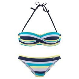 Venice Beach Bikini Damen Gr&ouml;&szlig;e XS navy / hellblau / gelb / wei&szlig;