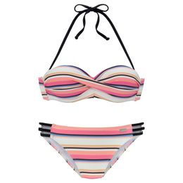 Venice Beach Bikini Damen Gr&ouml;&szlig;e M creme / orange / koralle / schwarz