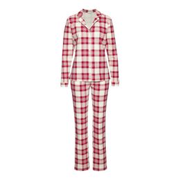 Lascana Pyjama Damen Gr&ouml;&szlig;e L blutrot / wei&szlig; Winterkleid