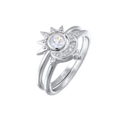 Elli Ring 'Sonne und Mond' Damen Gr&ouml;&szlig;e 58 silber / transparent