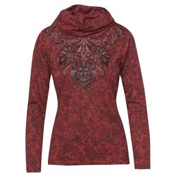 Koroshi Shirt Damen Gr&ouml;&szlig;e S braun / rot / schwarz