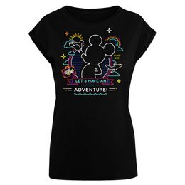 F4NT4STIC T-Shirt 'Disney Mickey Mouse Neon Adventure' Damen Gr&ouml;&szlig;e L neonblau / neonpink / schwarz / wei&szlig;