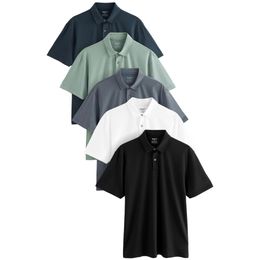next Poloshirt Herren Gr&ouml;&szlig;e L graphit / petrol / mint / schwarz / wei&szlig;