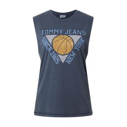 Tommy Jeans Top Damen Gr&ouml;&szlig;e L rauchblau / taubenblau / braun / wei&szlig;
