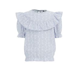 WE Fashion Bluse M&auml;dchen Gr&ouml;&szlig;e 98/104 hellblau / wei&szlig;